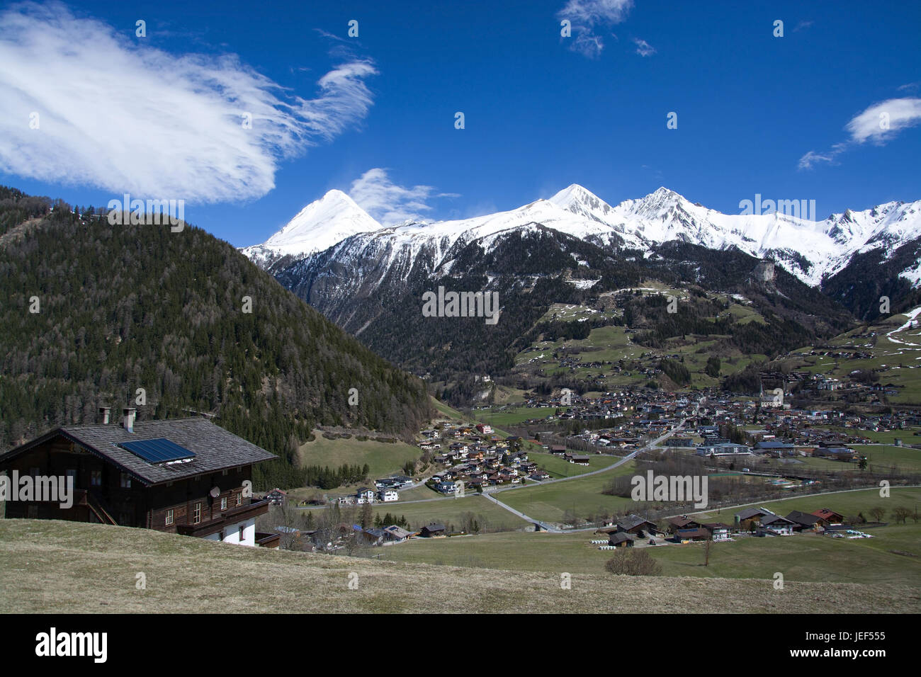 Aerial photo of Matrei in east Tyrol, Austria., Luftaufnahme von Matrei ...