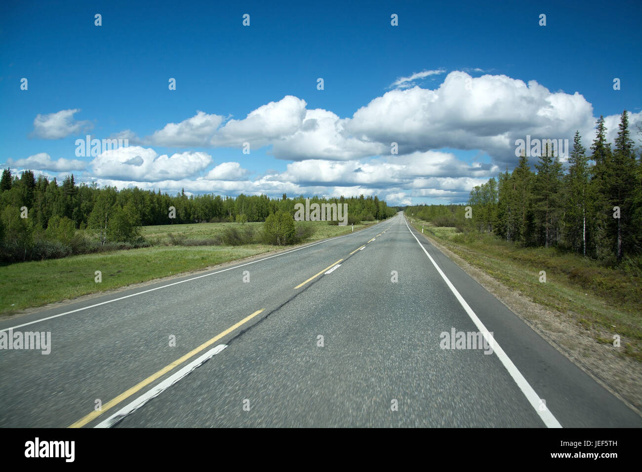 Admission of a street in Finland, Scandinavia on one summer day ...
