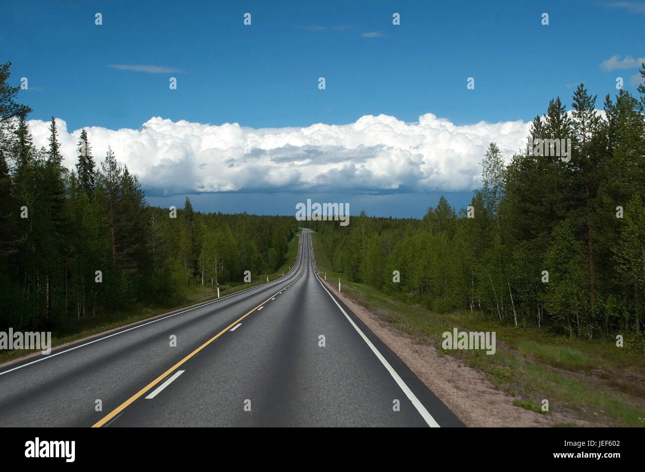 Admission of a street in Finland, Scandinavia on one summer day ...