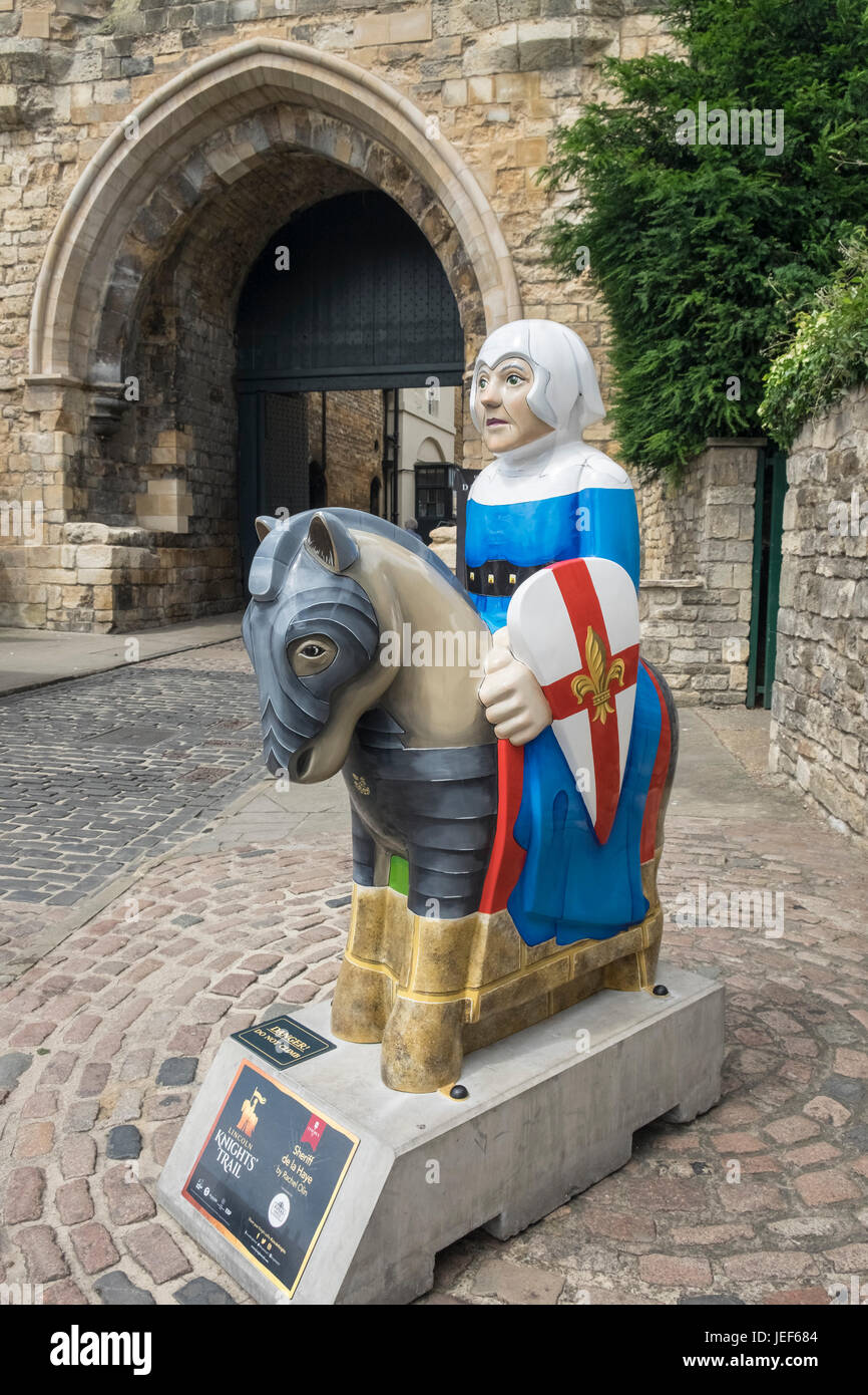 Lincoln Knights Trail exhibit outside the entrance to Lincoln Castle ...