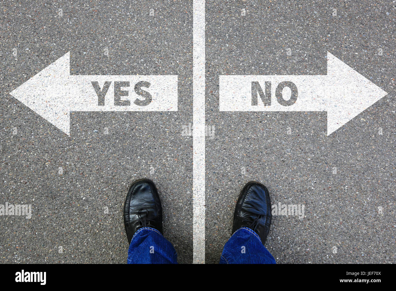 Yes no right wrong answer business concept solution decision decide ...