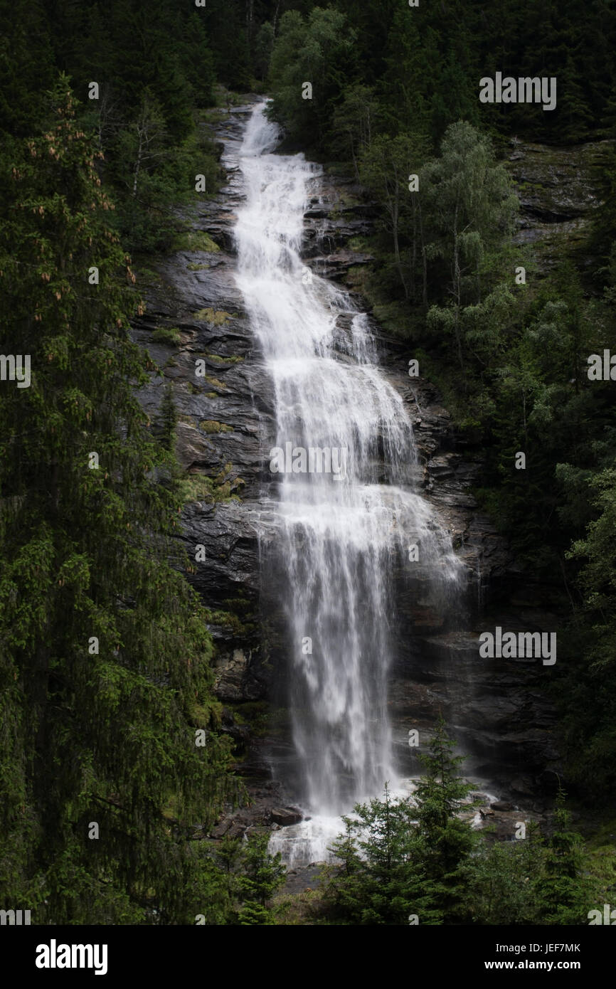 Waterfall in the valley of the falling waters in the Malta-high alp ...