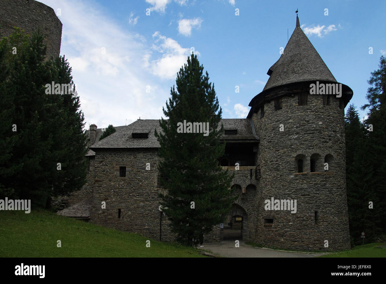 The castle dark green is the landmark of the Salzburg municipality of ...