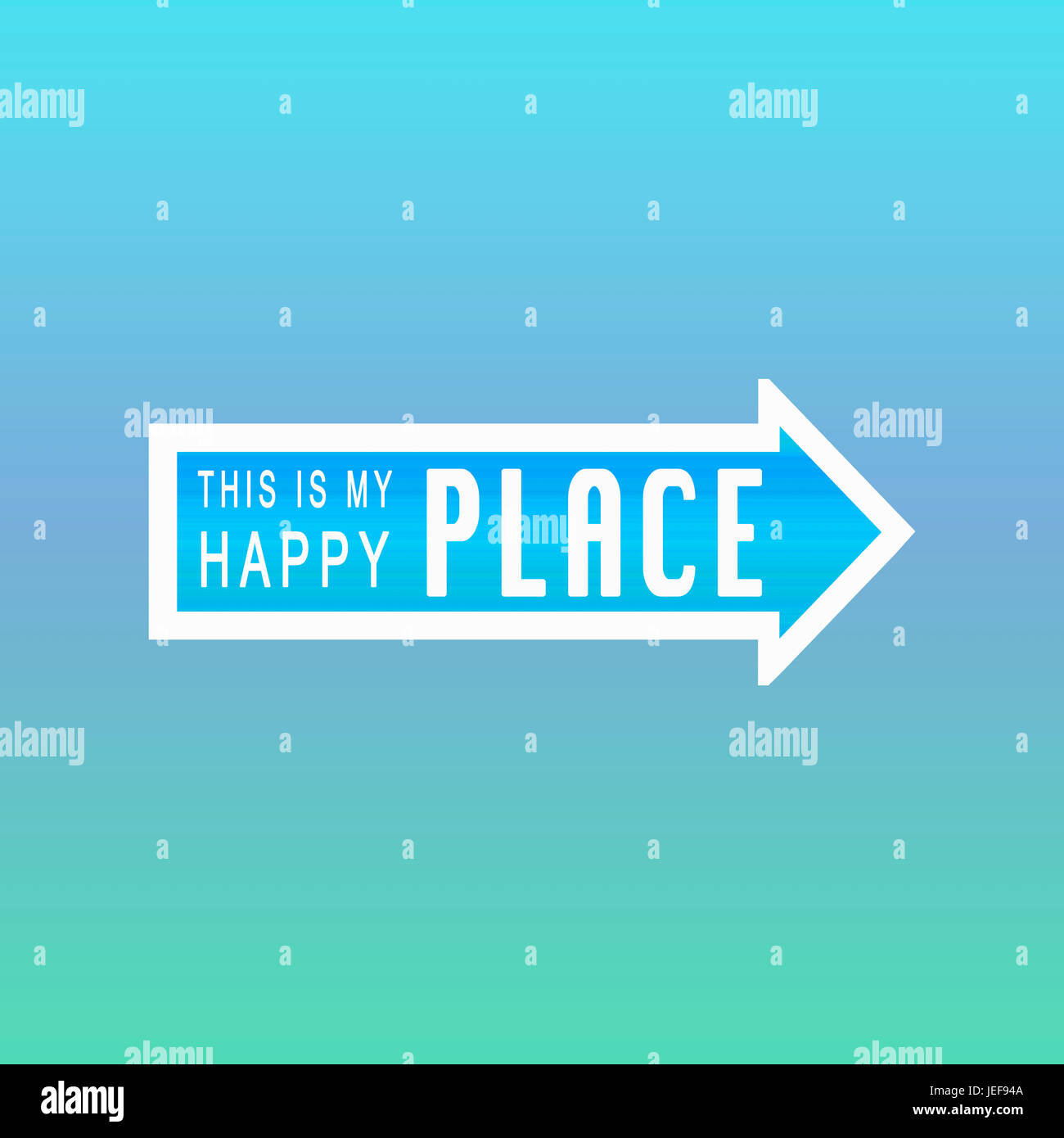 Square sign board with vibrant "This is My Happy Place" text on a ...