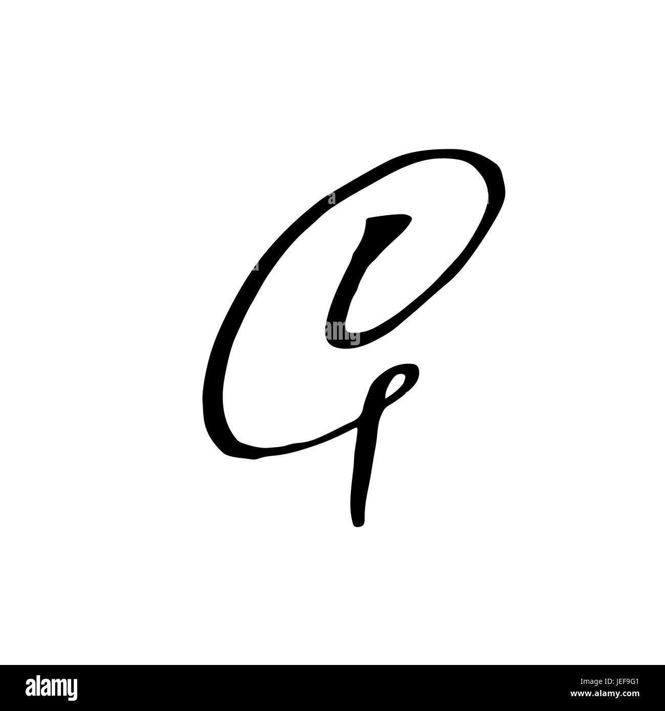 Letter G. Handwritten by dry brush. Rough strokes font. Vector ...