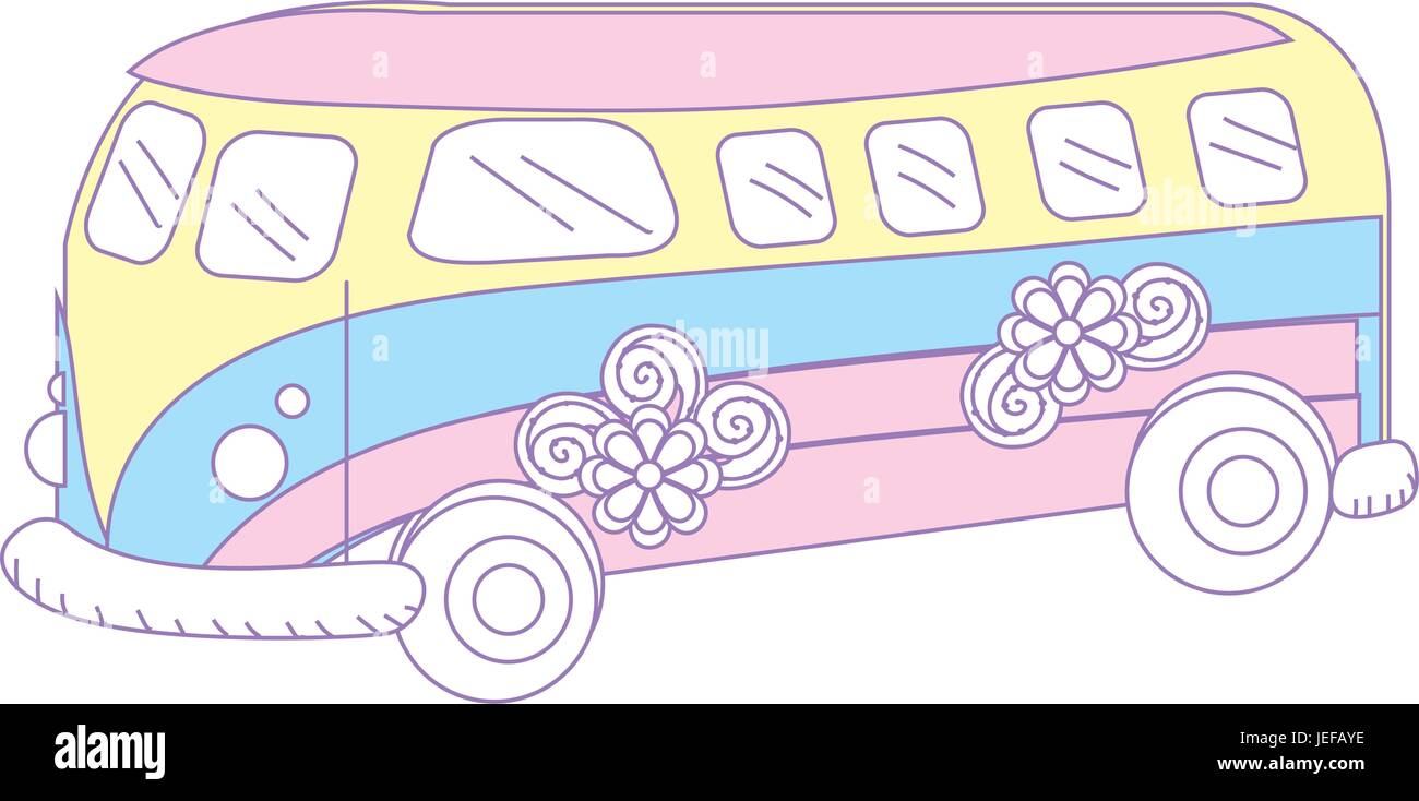 Hippie bus peace love Stock Vector Images - Alamy
