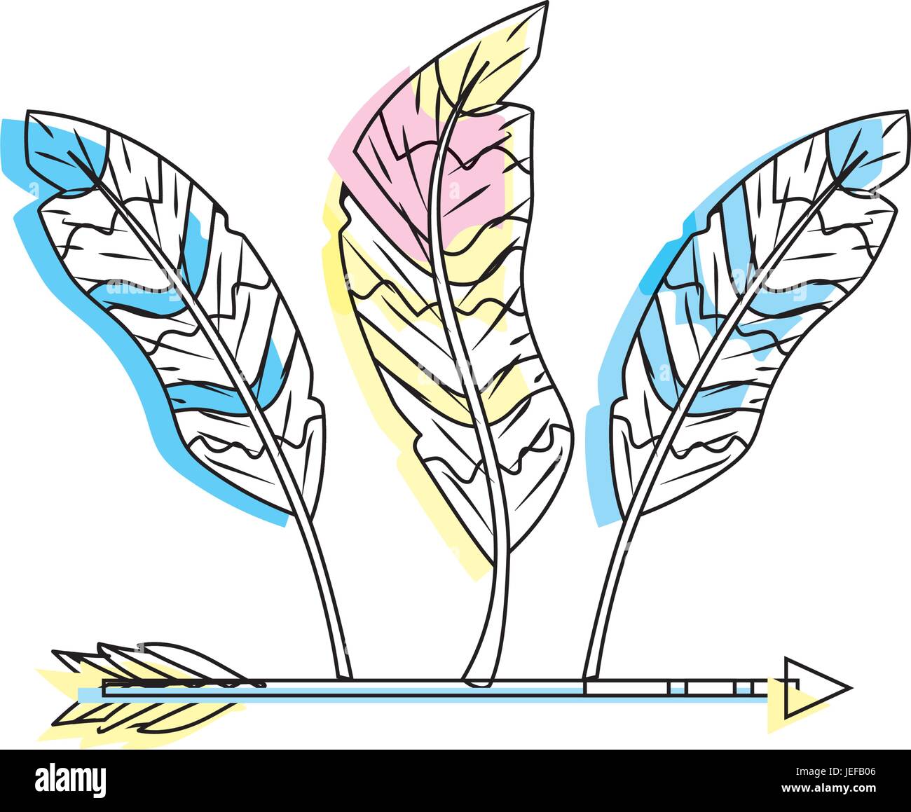 nice arrow with feather design decoration Stock Vector Image & Art - Alamy