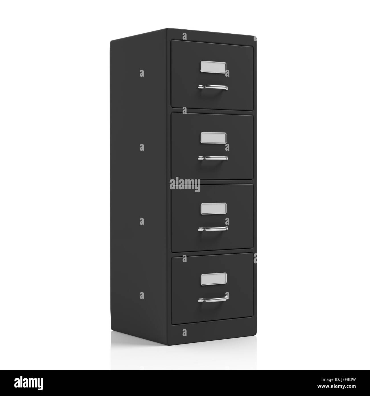 Black filing cabinet isolated on white background. 3d illustration ...
