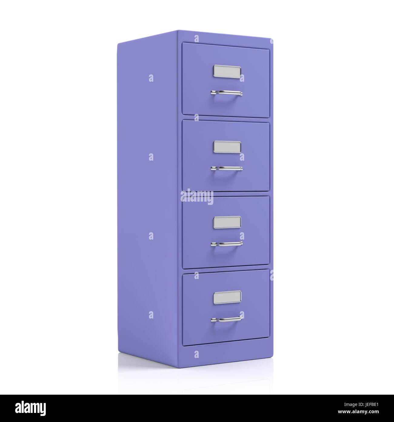 Blue filing cabinet isolated on white background. 3d illustration Stock ...
