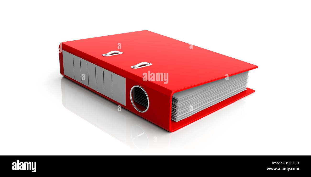 Red ring binder isolated on white background. 3d illustration Stock ...