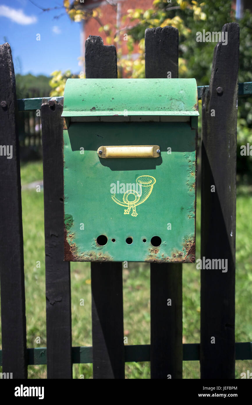 Colorful Distressed Rural Mailbox, close up Stock Photo - Alamy