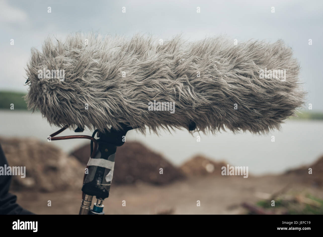 Behind the scene. Equipment for voice and sound recording on outdoor ...