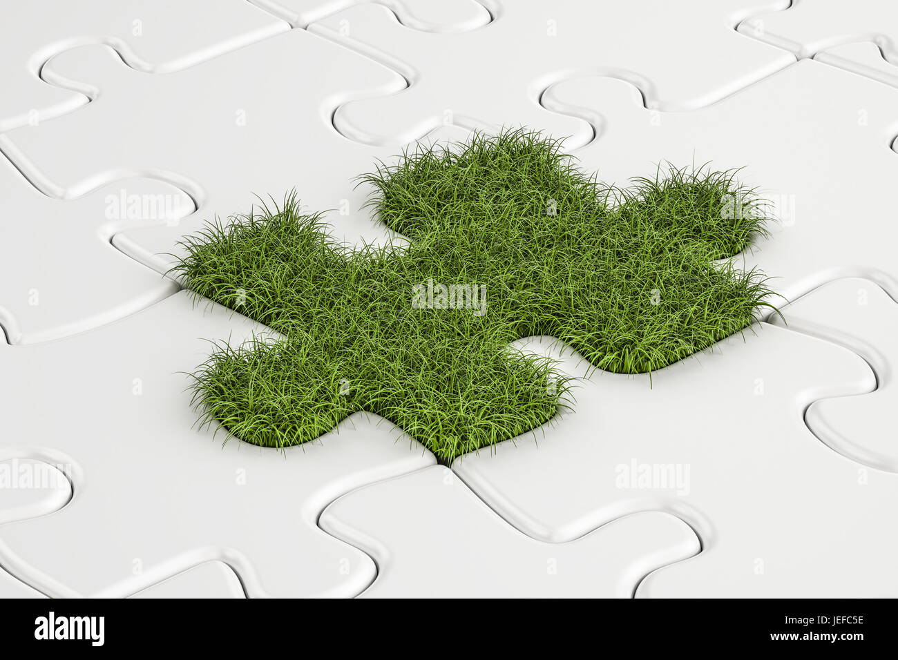 Grass puzzle, 3D rendering isolated on white background Stock Photo - Alamy