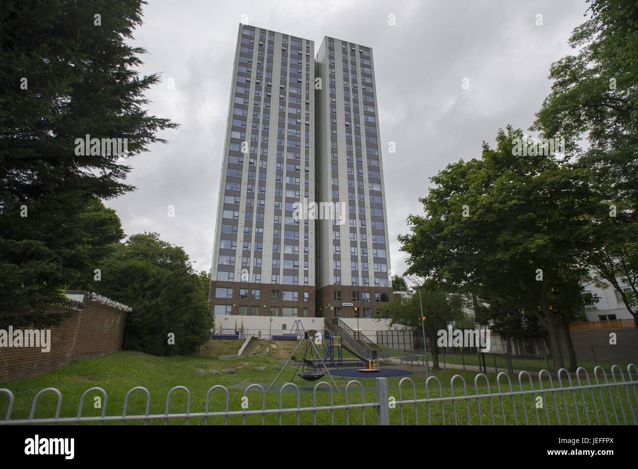 Burnham tower on the Chalcots Estate in Camden, London, where its ...