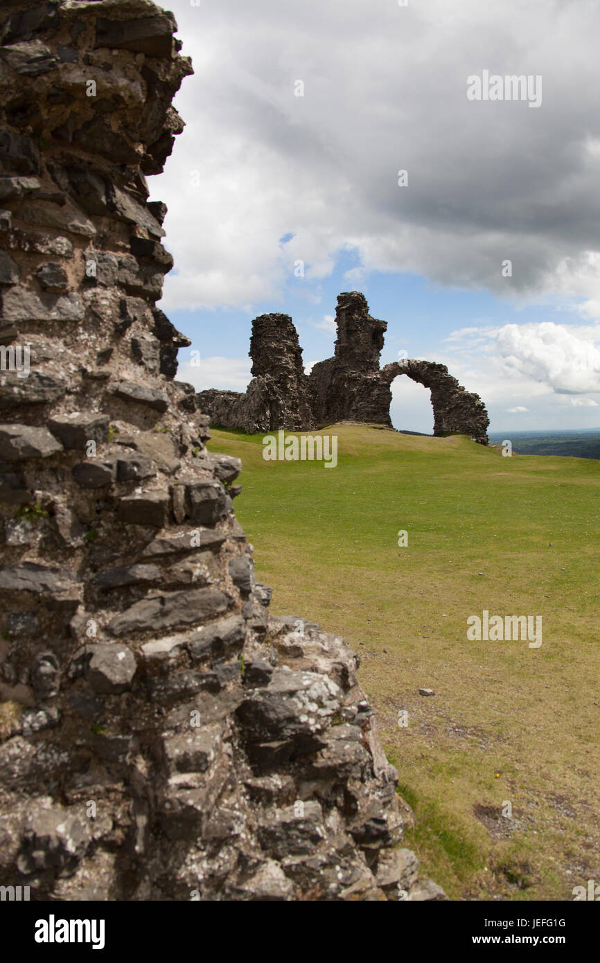 The town of Llangollen, Wales. Picturesque view of the ancient remains ...