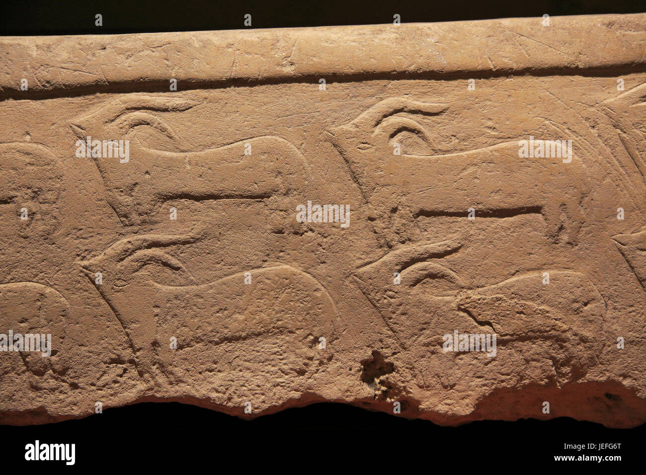 Carved stone goat pattern design, National Museum of Archaeology ...