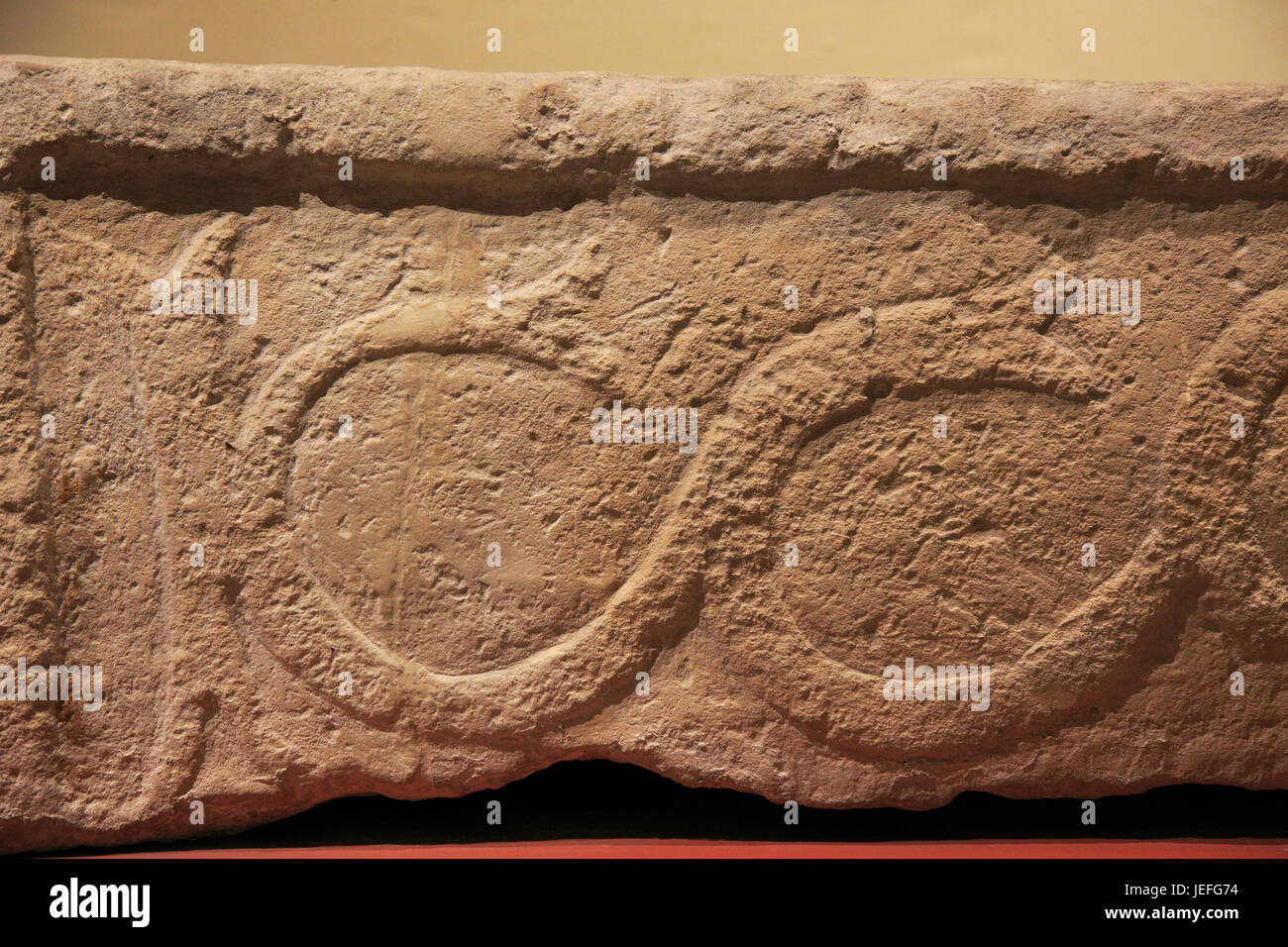 Carved stone neolithic spiral design, National Museum of Archaeology ...