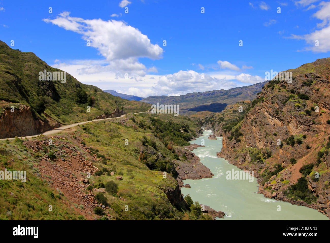 Deep blue Baker river, Carretera Austral, Route 7 Chile Stock Photo - Alamy