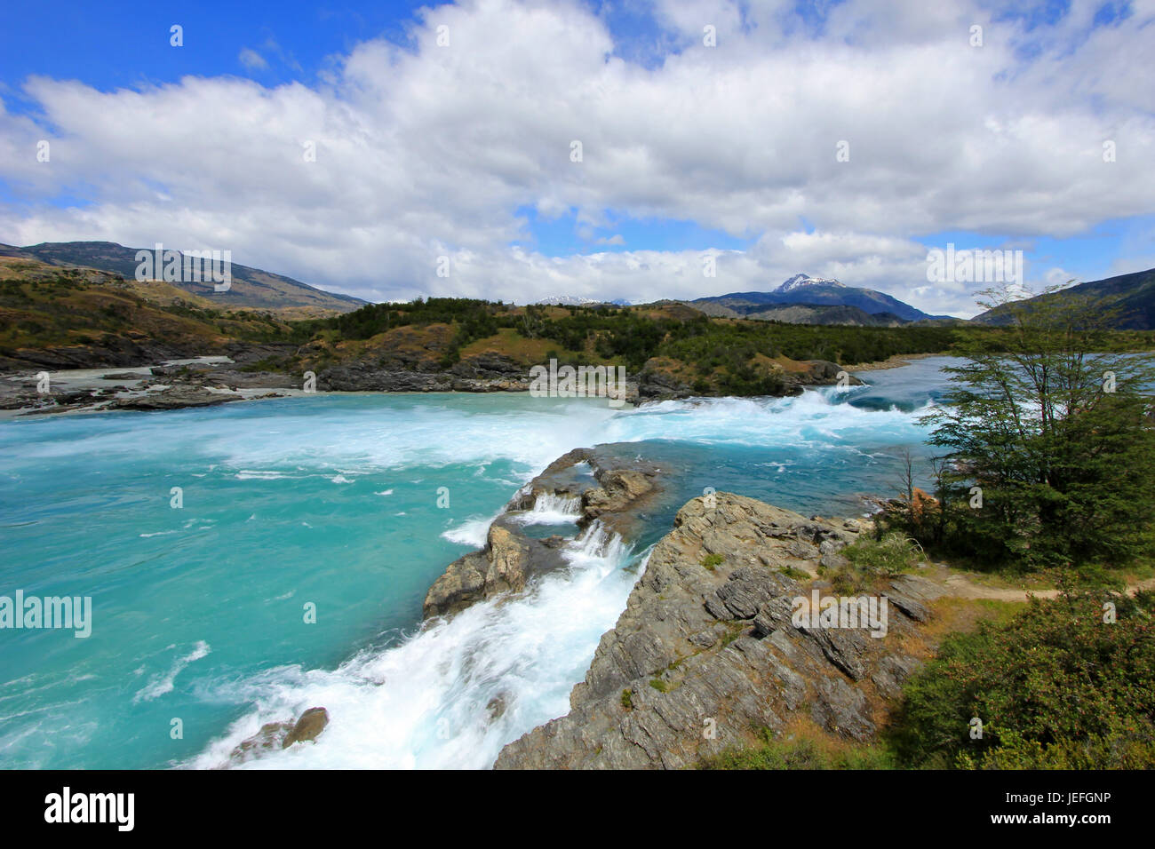 Deep blue Baker river, Carretera Austral, Chile Stock Photo - Alamy