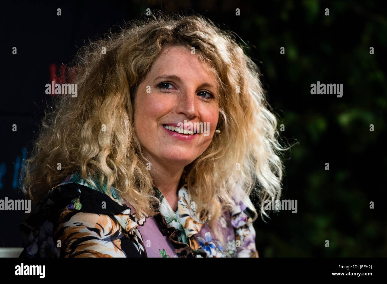 Dy Plambeck, Danish author and novelist, at the 2017 Hay Festival of ...
