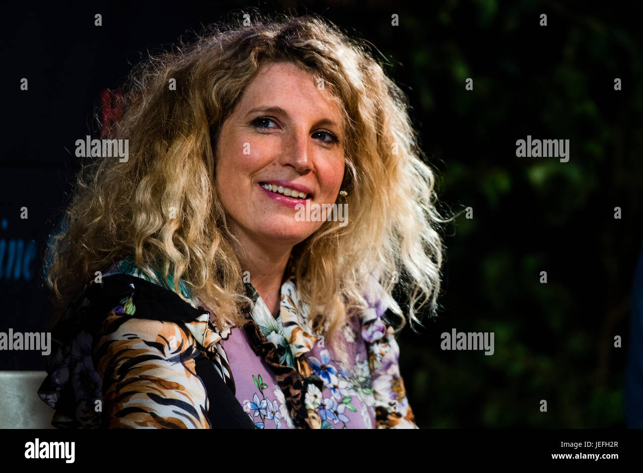 Dy Plambeck, Danish author and novelist, at the 2017 Hay Festival of ...