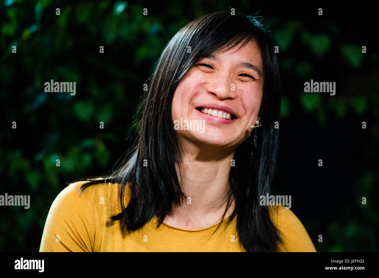 Sandrine Kao, childrens writer and illustrator, at the 2017 Hay ...