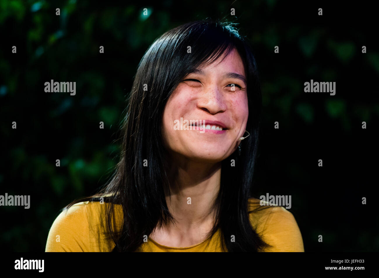Sandrine Kao, childrens writer and illustrator, at the 2017 Hay ...