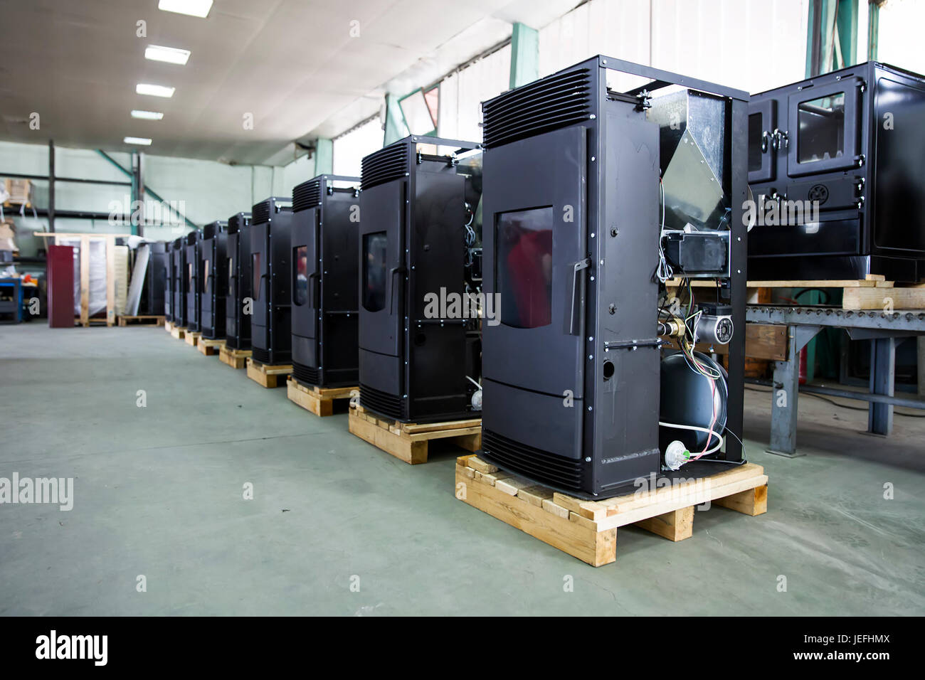 Closeup detail of the stoves in factory Stock Photo - Alamy