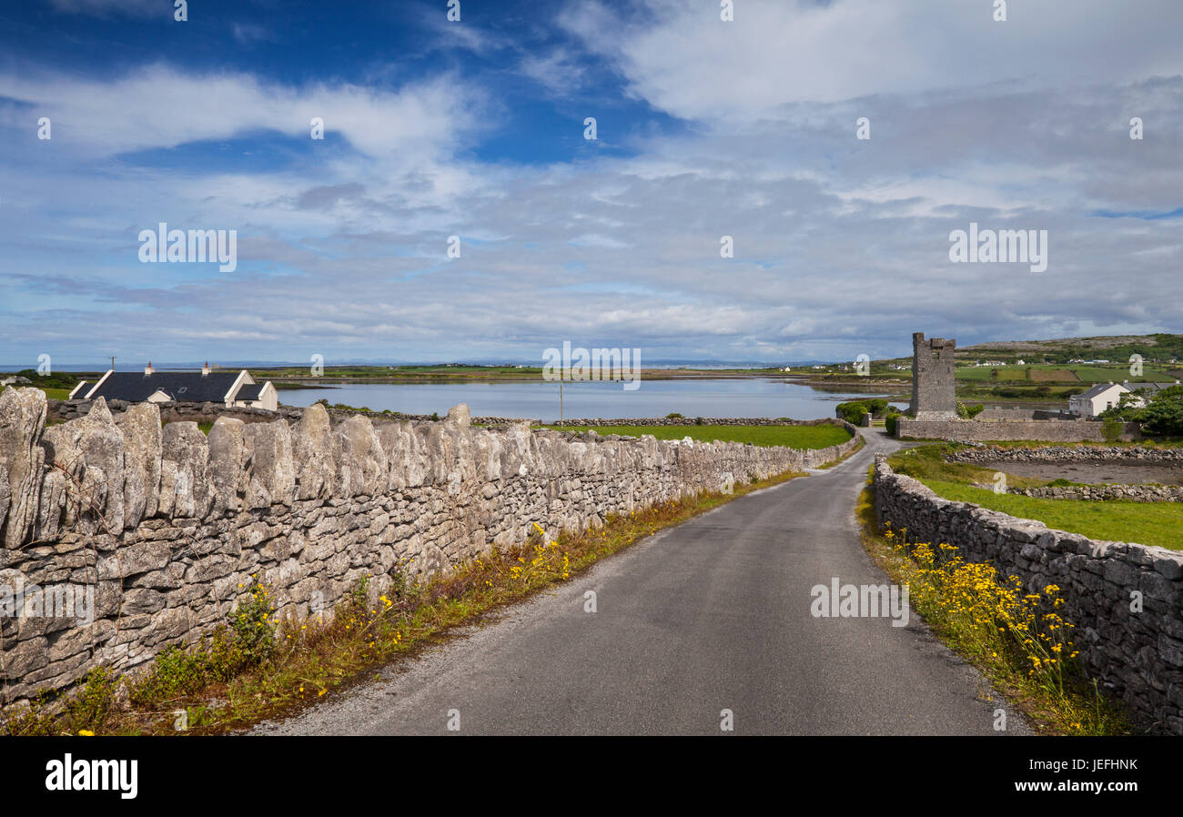 Muckinish Castle stands on a narrow part of an isthmus jutting into ...