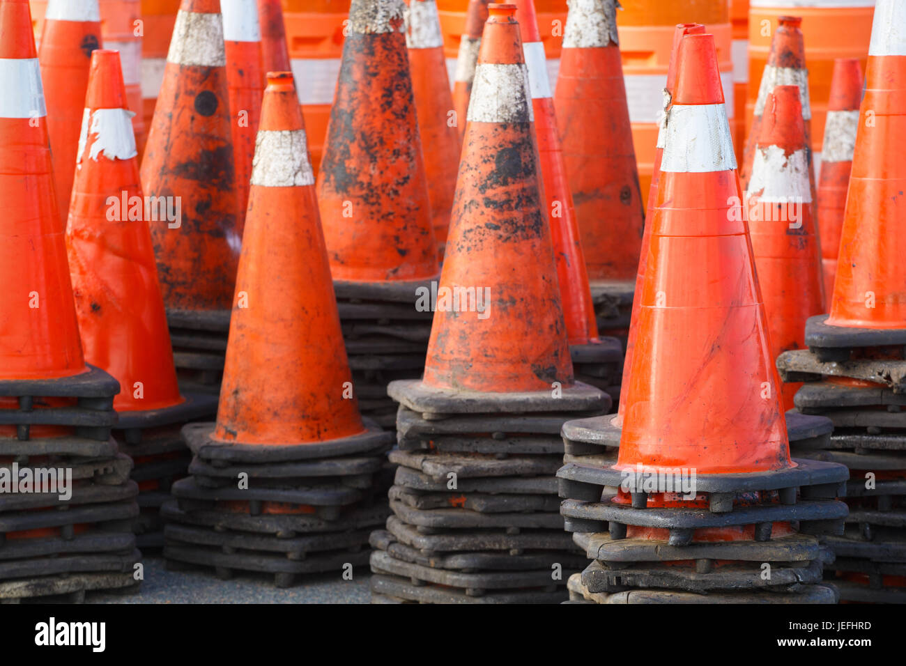 Stacked traffic/safety cones Stock Photo - Alamy