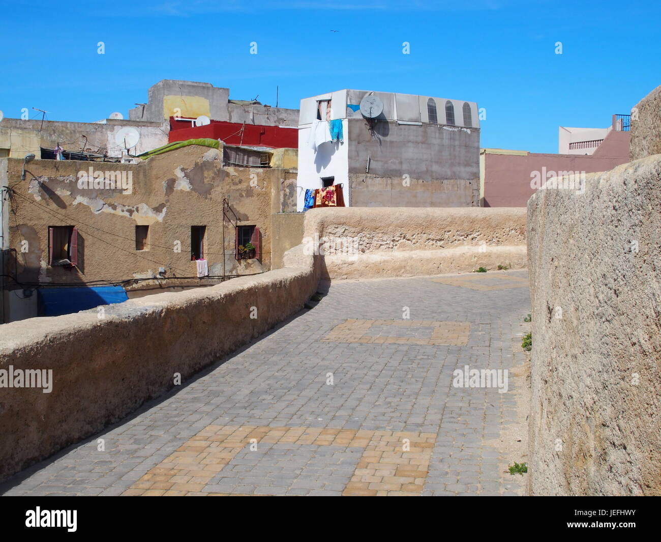 Fortress of MAZAGAN city landscape with arabic ancient fortification ...