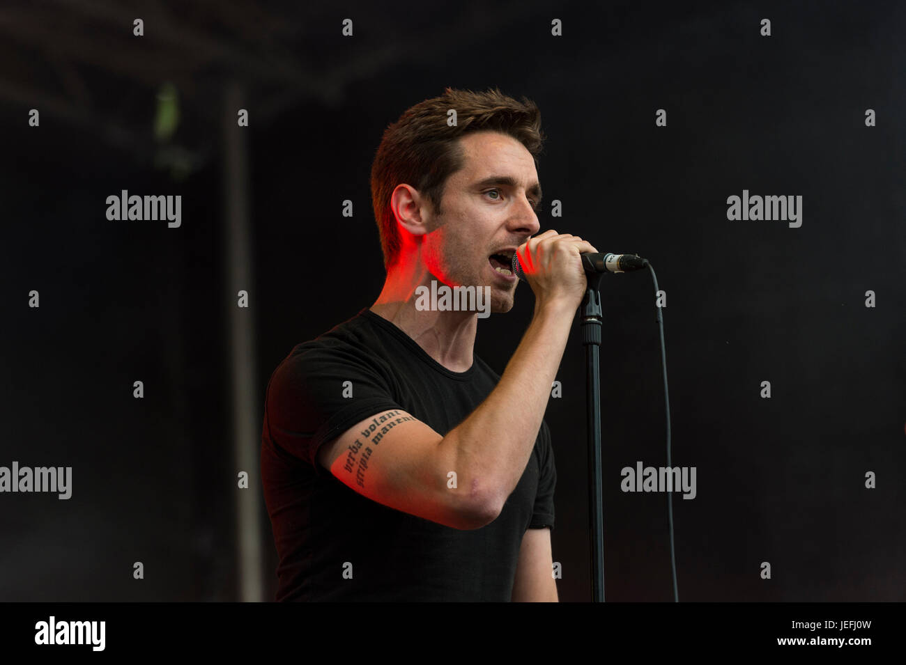 Dumfries, Scotland, UK - August 14, 2016: Robert Shields, frontman of ...