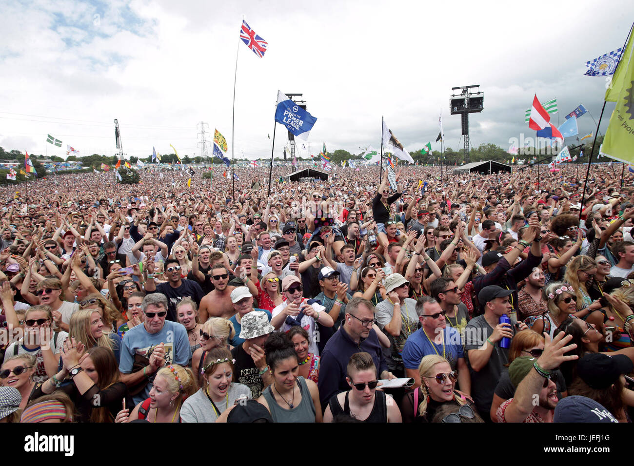 The crowd watching Craig David performing on the Pyramid Stage at ...