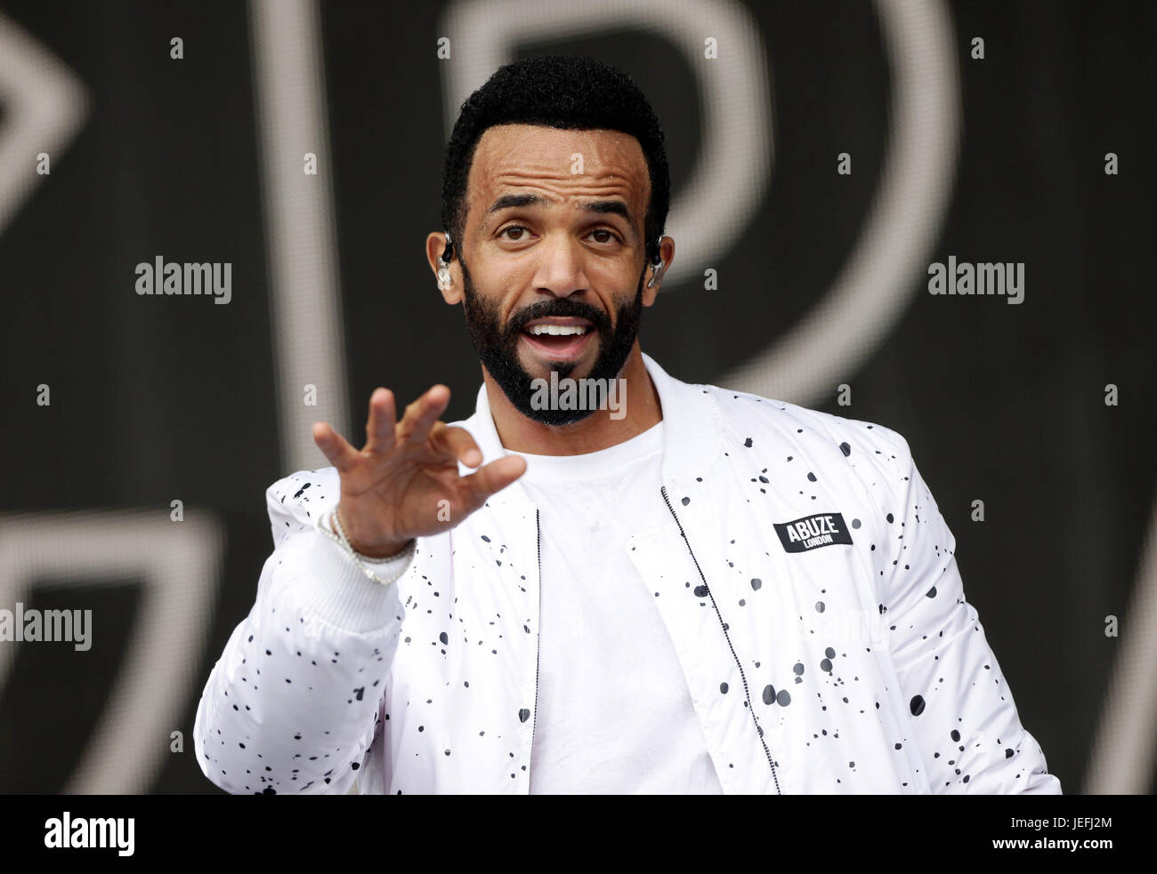 Craig David performing on the Pyramid Stage at Glastonbury Festival, at ...