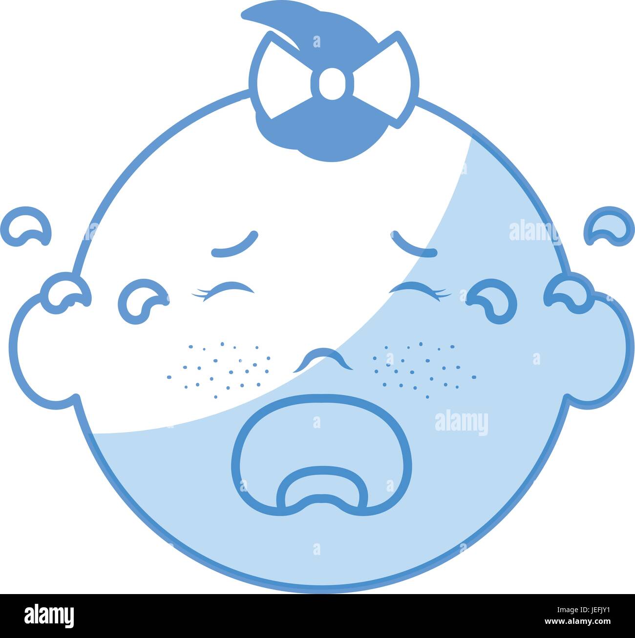 Baby face crying icon vector illustration design shadow Stock Vector ...