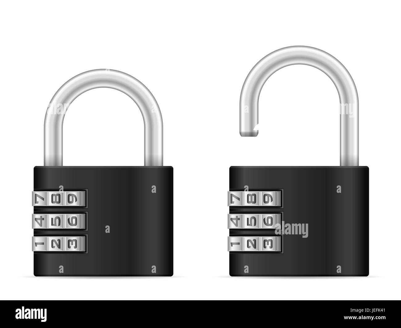 Padlock set on a white background Stock Photo - Alamy