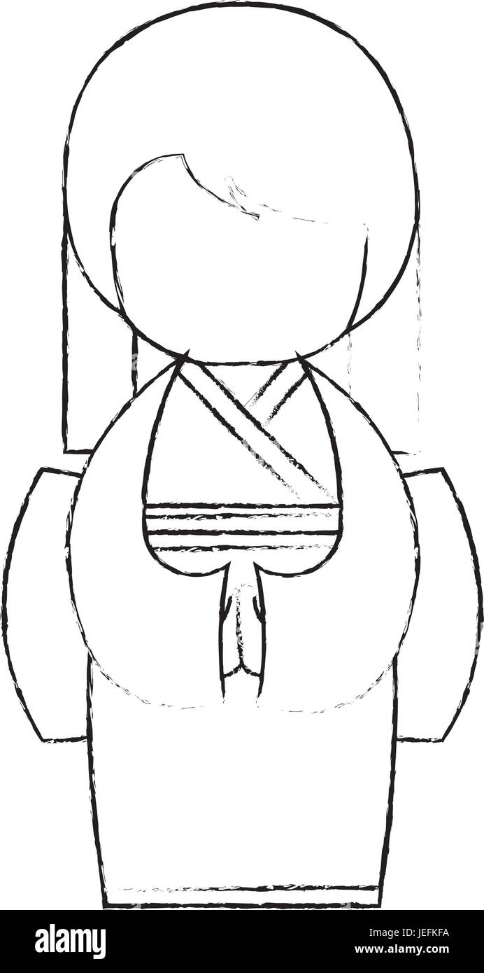 cute Little japanese doll vector illustration design Stock Vector Image ...