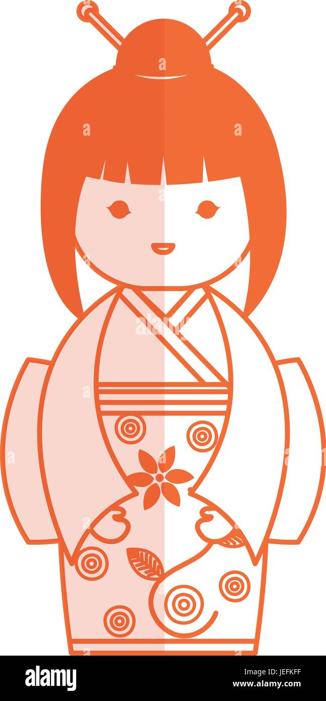cute Little japanese doll vector illustration design Stock Vector Image ...