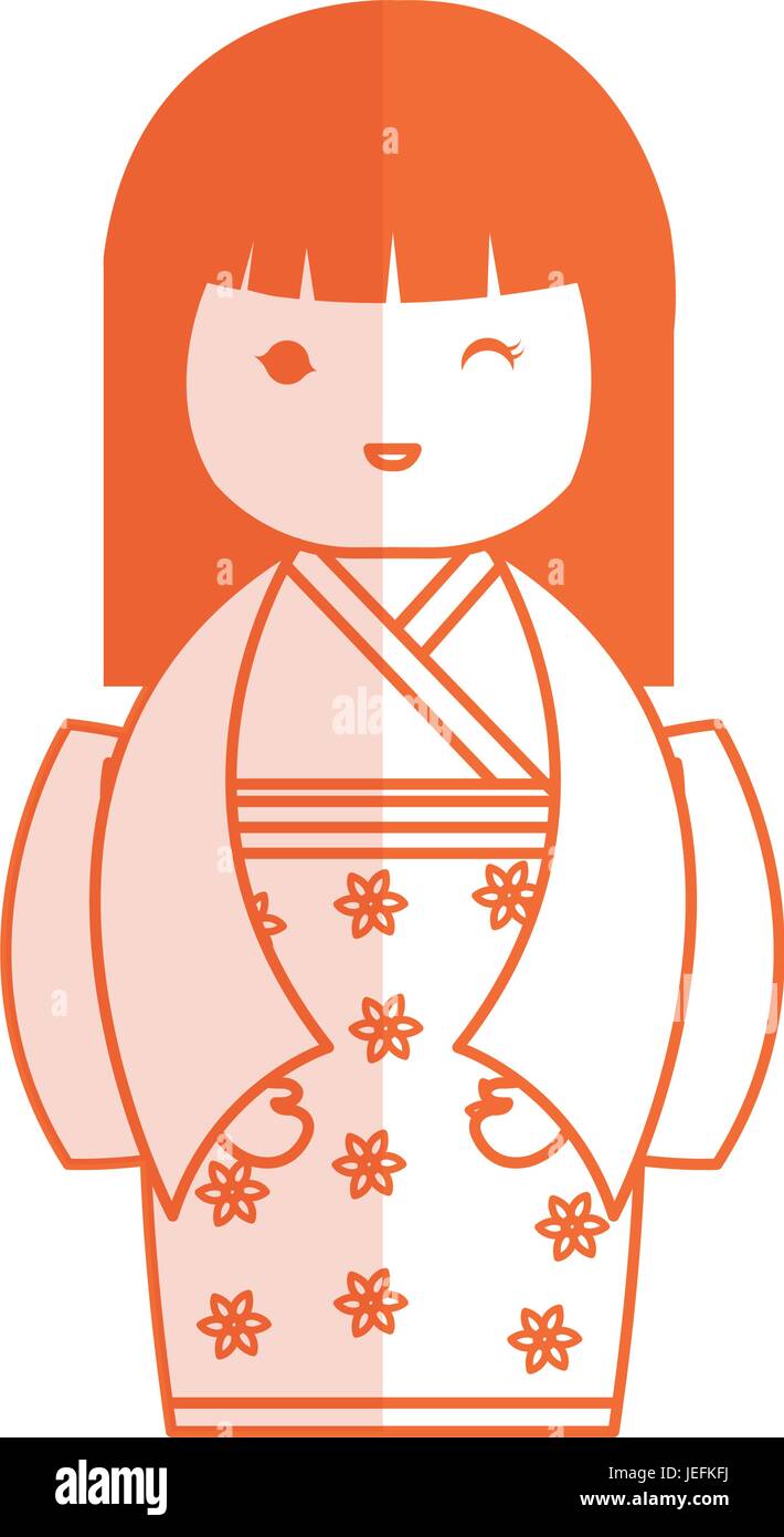 cute Little japanese doll vector illustration design Stock Vector Image ...