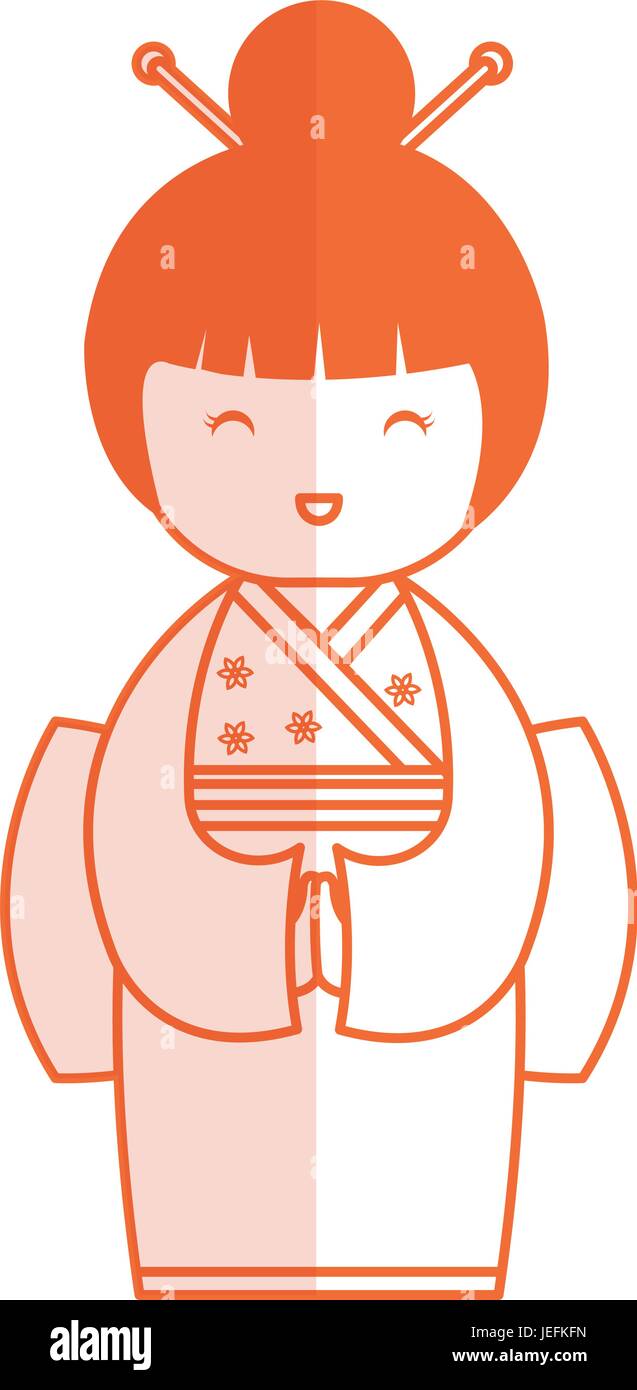 cute Little japanese doll vector illustration design Stock Vector Image ...
