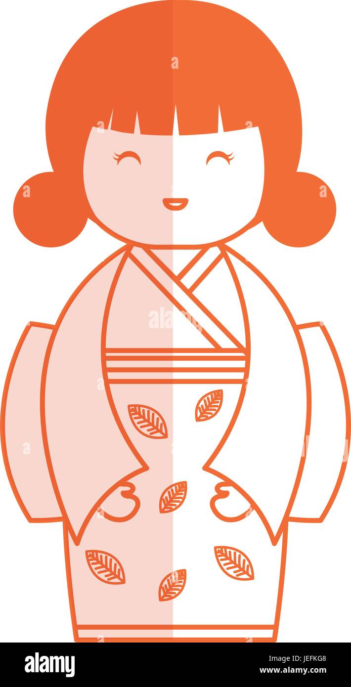 cute Little japanese doll vector illustration design Stock Vector Image ...