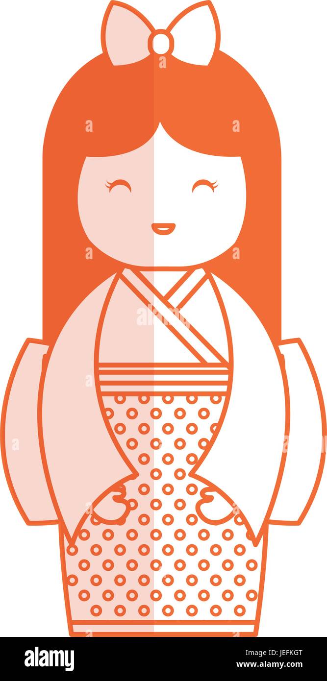 cute Little japanese doll vector illustration design Stock Vector Image ...