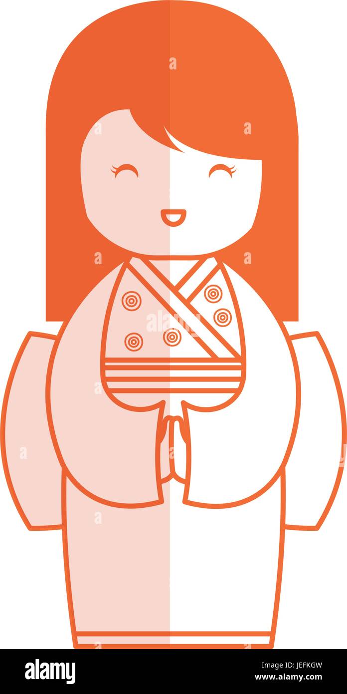 cute Little japanese doll vector illustration design Stock Vector Image ...