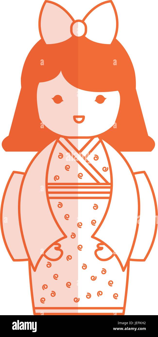 cute Little japanese doll vector illustration design Stock Vector Image ...