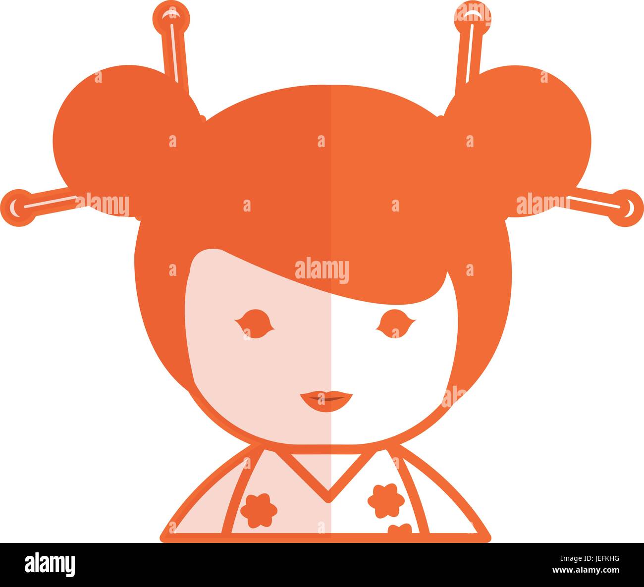 cute Little japanese doll vector illustration design Stock Vector Image ...