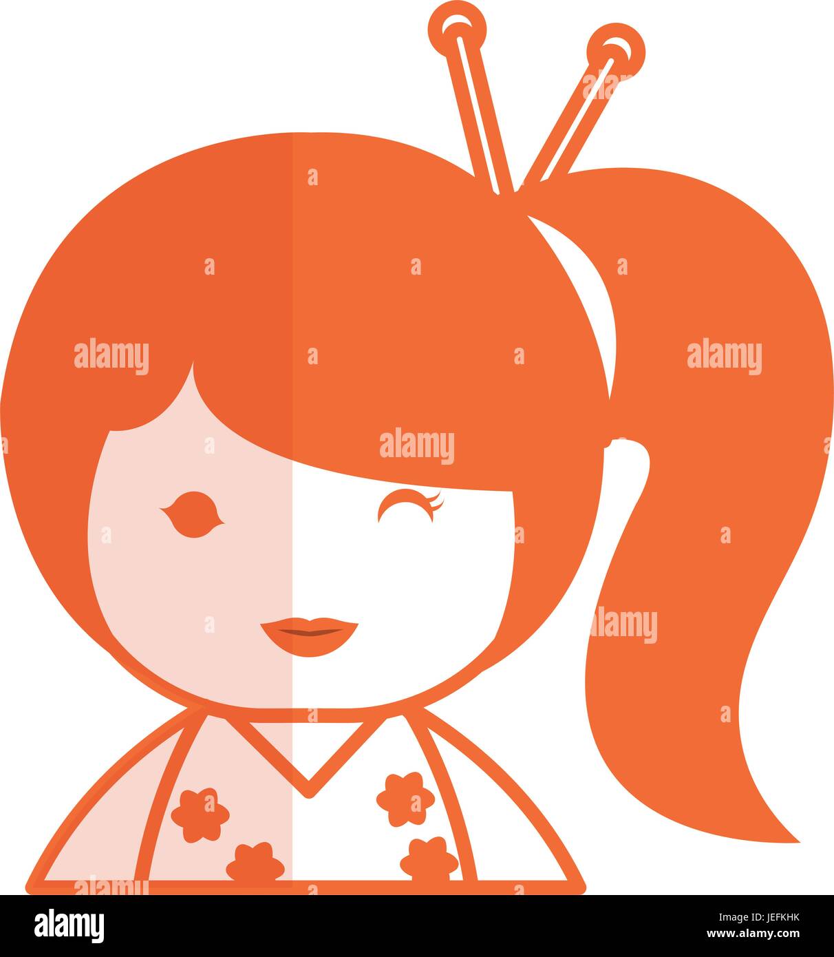 cute Little japanese doll vector illustration design Stock Vector Image ...