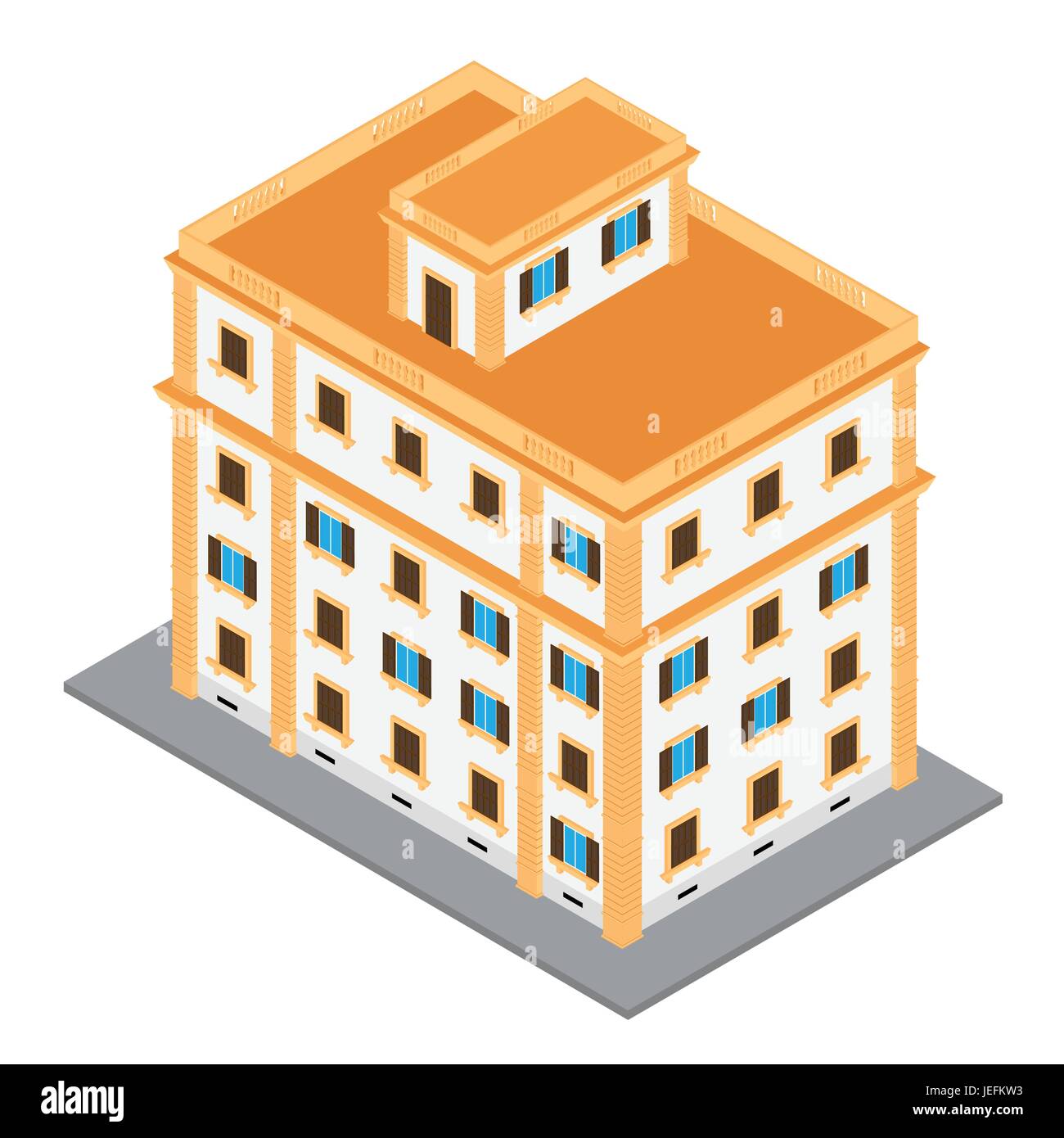 Vector illustration 3d isometric perspective detailed city building ...