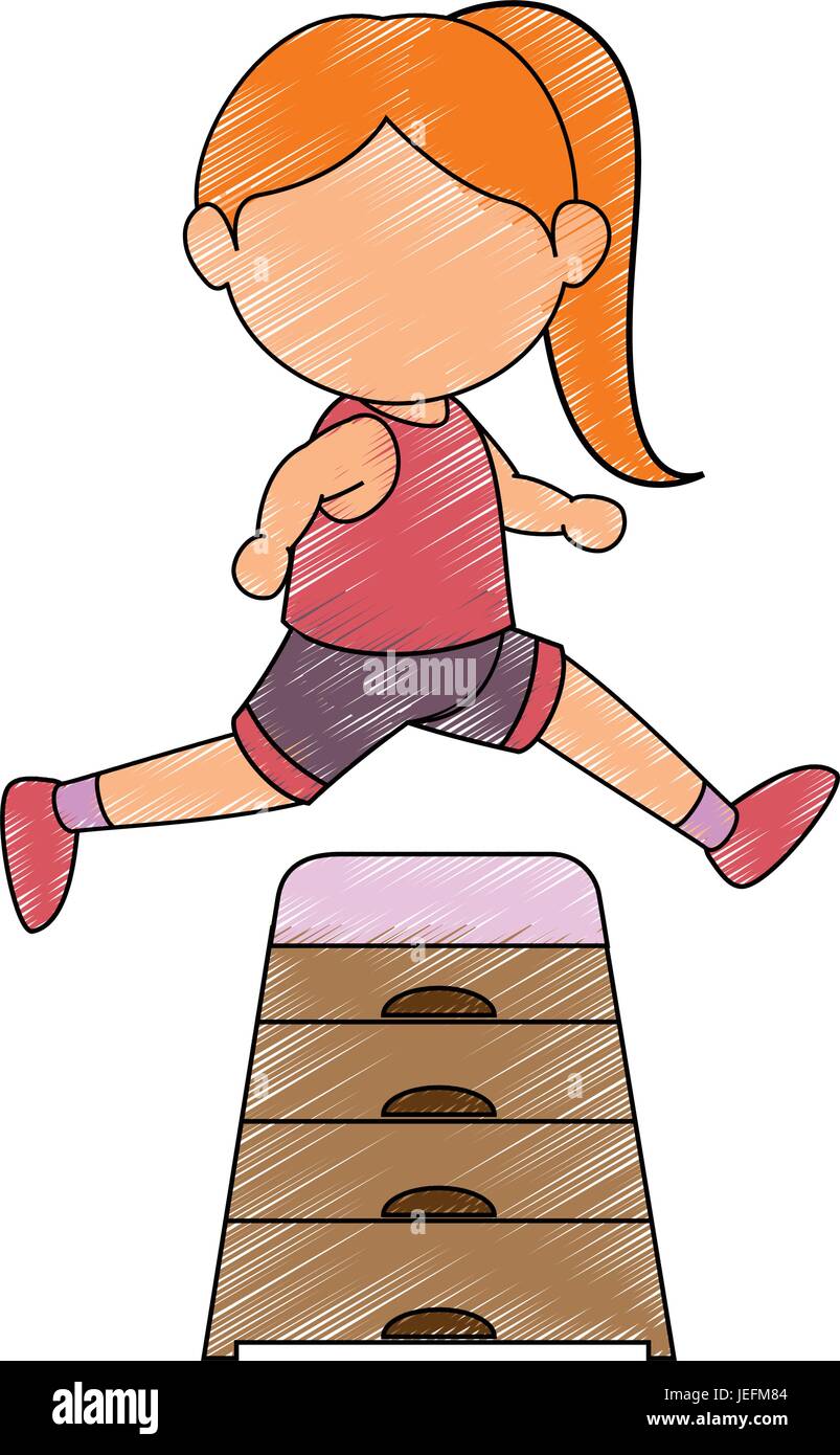 avatar Gymnast girl icon over white background colorful design vector ...