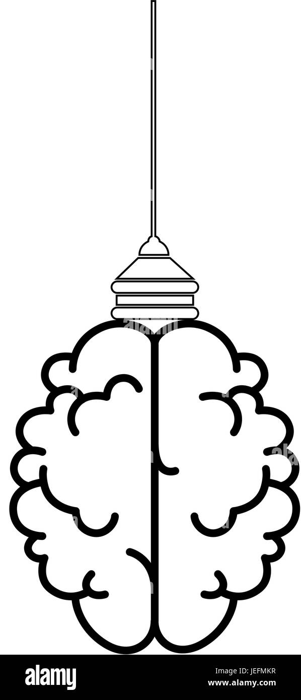 Brain hanging icon over white background vector illustration Stock ...