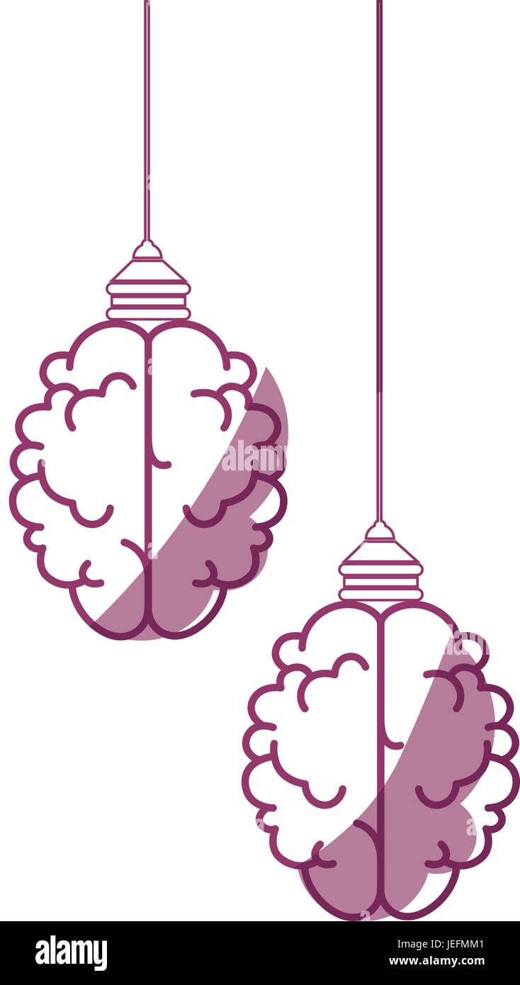 Brains hanging icon over white background vector illustration Stock ...